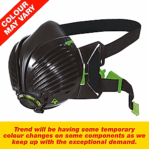 Trend Air Stealth Dust Mask, Half Mask with Replaceable Twin HEPAC Filters for Woodworking, Building & Construction Work, Small/Medium (Colors may vary), STEALTH/SM