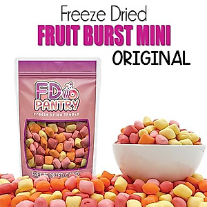 Freeze Dried Fruit Bursts Candy - Mini Original Hard Candy Mix 5oz Treat Snack Gift Bag Cherry, Strawberry, Lemon, Orange Candies Freeze-Dried Candies