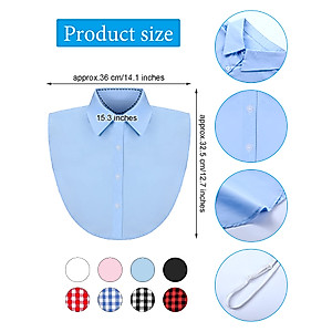 8 Pieces Detachable Fake Collar Winter Faux Dickey Collar for Women Half Shirt Blouse False Collar Top for Women Girls Outfits Sweater