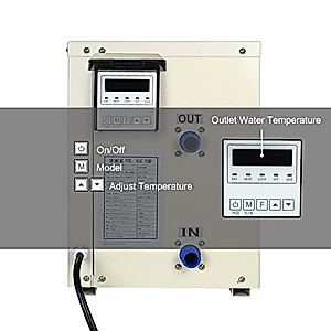 WECIYGG Mini Swimming Pool Heat Pump 12000 BTU for Above Ground Pools, 3.5 kW Electric Pool Heater with Titanium Heat Exchanger, 110V 60Hz, Up to 2000 Gallons