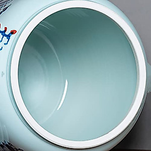 TUU Chinese Rice Dispenser 33/55Lbs Ceramic Large Capacity Sealed Cereal Storage Container with Lid Grain Dispenser Suitable for Kitchen Soybean, Corn, Flour, Sugar, Rice, Nuts, Snacks, Pet Food