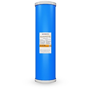 Max Water 20" BB Whole House Refillable Mixed Bed De-Ionization Water Filter Size 20" x 4.5" Compatible with 20" BB Whole House Water Filtration Systems for High TDS in Water (1x car/window)