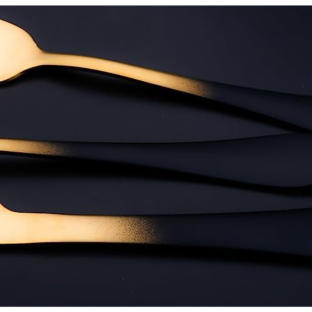 Black Gradual Change Gold Silverware Set Flatware Sets 70 Piece Stainless Steel Service for 14 Durable Home Kitchen Restaurant Wedding Cutlery Utensils Delicate Knifes Forks and Spoons Tableware Set…