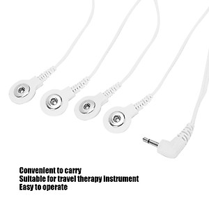 Sonew 10pcs DC 2.5mm 4 Button Electrode Wire Cable, Compatible Wires for Digital TENS Massage Machine