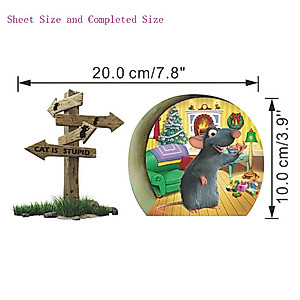 ufengke Mouse Hole Christmas Wall Decals, Children's Room Nursery Removable Wall Stickers Murals