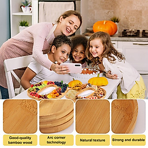PEUTIER 3pcs Halloween Charcuterie Board, BOO Halloween Cheese Board Wooden Halloween Serving Platter Snack Trays Dinnerware Cookware for Home Kitchen Candy Cookie