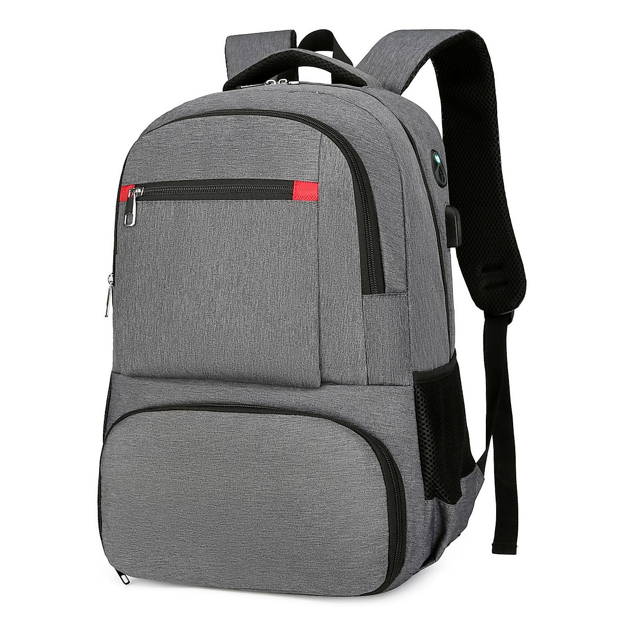 DAILY&DIARY Lunch Backpack, Insulated Cooler Backpack with Lunch Compartment for Men Women Water Resistant Lunch Bag 15.6 Inch Laptop Backpack Durable for Work, School, Camping, Picnics, Grey