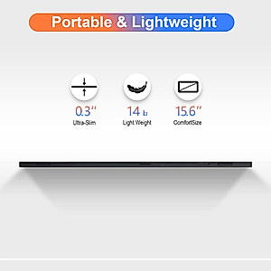 FOOWIN Portable Monitor 15.6 inch FHD 1080P HDR IPS Screen USB-C HDMI Travel Monitor with Speaker Tablet Second Portable Monitor for Laptop MacBook Surface Mobile PS5/4 Switch Xbox