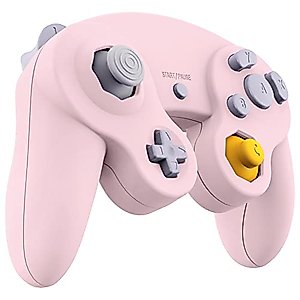 eXtremeRate Cherry Blossoms Pink Faceplate Backplate for Nintendo Gamecube Controller, Soft Touch Replacement Housing Shell Cover w/Buttons for Nintendo Gamecube Controller - Controller NOT Included