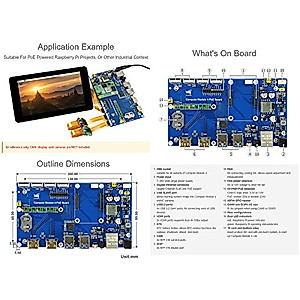 Waveshare Compute Module 4 IO Board with PoE Feature, Compatible with Raspberry Pi, Suitable for All Variants of CM4