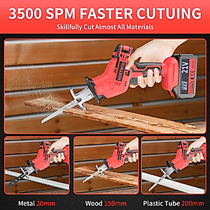 Reciprocating Saw Cordless， Battery Operated Sawzall With 9 Saw Blades For Wood & Metal, Trees, Pvc Cutting, And Fast Charger/Efficient Cutting