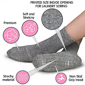 Tphon Toddler Kids Socks with Grippers for Boys Girls, Non Slip Grip Boys Socks 15 Pairs Half Cushion Ankle Crew Athletic Socks 3-5 Years