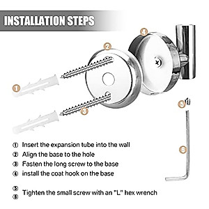 Neween 4 Pack Bathroom Towel Hooks, Stainless Steel Coat Robe Clothes Hooks Wall Mounted Heavy Duty Wall Hook Holder Hanger for Bedroom, Kitchen, Hotel, Pool, Garage (Chrome)