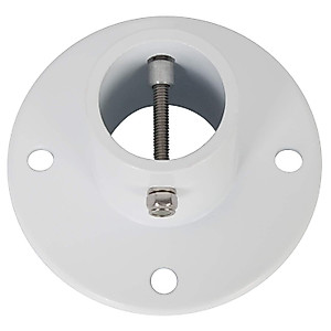 HECASA Deck Anchor Flange Cast Above Ground Pool Ladders Handrails or Slide - 1 7/8” Inch Diameter of 1.9" Aluminum White (1Pc)