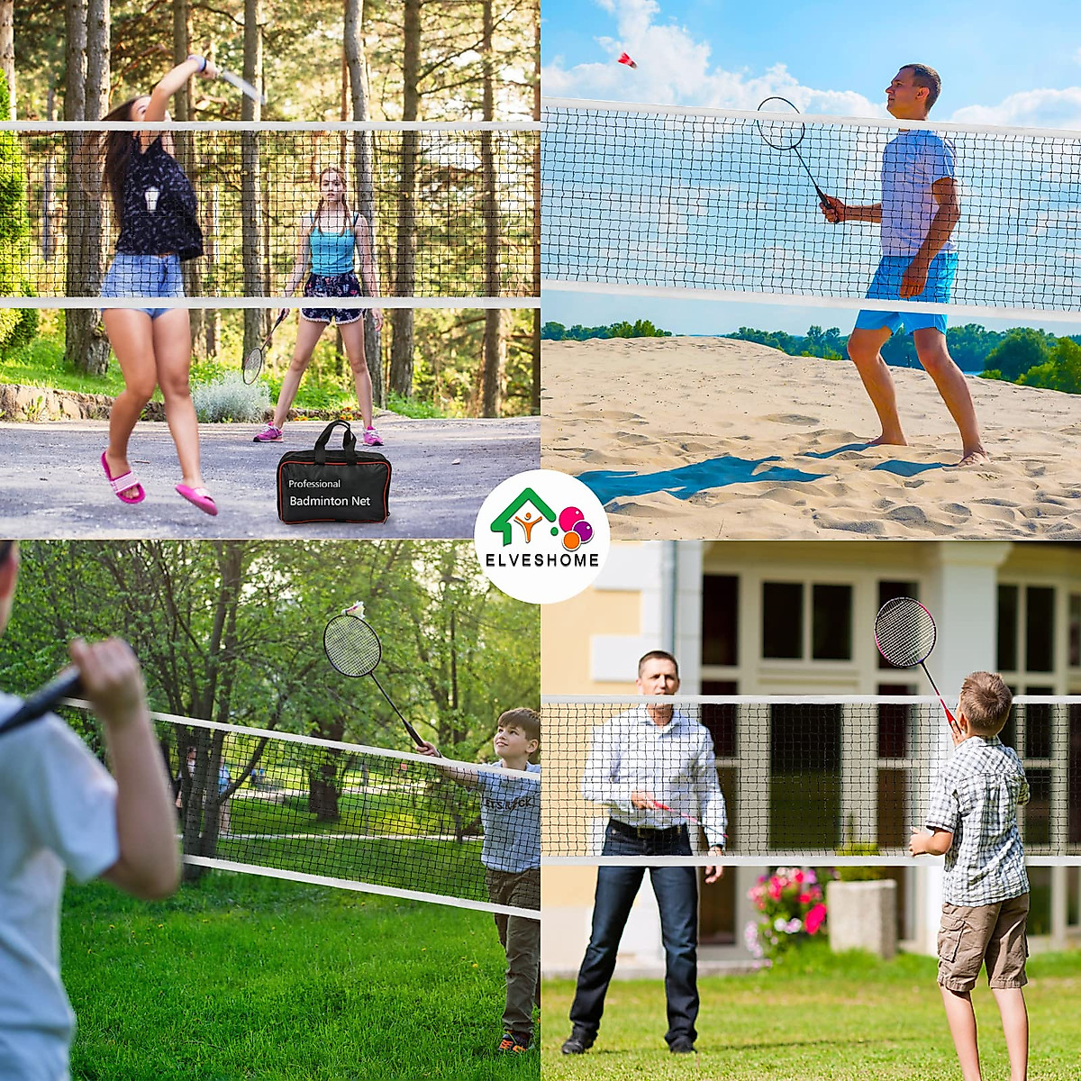 Professional Badminton Net for Backyard, Portable With Bag, Volleyball Net Outdoor, Replacement for Beach Schoolyard Competition, Size 20FT X 2.5FT
