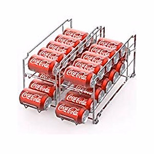 2 Pack - SimpleHouseware Stackable Front Loading Beverage Can Dispenser Rack, Chrome