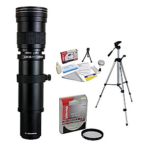 Opteka 420-800mm f/8.3 HD Telephoto Zoom Lens with UV Filter and 54" Tripod for Olympus EVOLT E-5, E-520, E-510, E-500, E-450, E-420, E-410, E-400, E-330 and E-300 Digital SLR Cameras