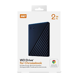WD Drive for Chromebook 2TB, Portable Hard Drive with SuperSpeed USB-A Cable,Mechanical Hard Disk
