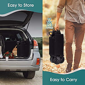 Homgava Collapsible Folding Wagon Cart 150L, Heavy Duty Garden Cart with All Terrain Wheels,Portable Large Capacity Utility Wagon Cart for Camping Fishing Sports Shopping,Black