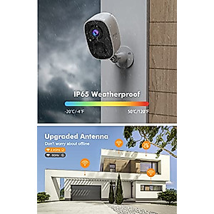 Dzees Outdoor Camera Wireless, Battery Powered WiFi Surveillance Camera for Home Security System with Siren Alarm & Spotlight, Motion Detection, Color Night Vision, IP65 Waterproof Cloud/SD-2-Pack