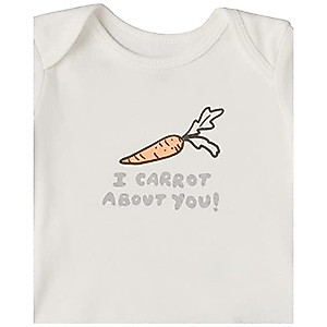 Amazon Essentials Unisex Babies' Short-Sleeve Bodysuits, Pack of 6, Multicolor/Bunny/Carrots/Rugby Stripe, 6-9 Months