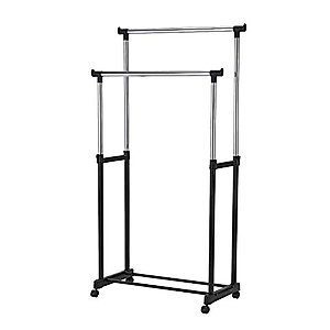 Sunbeam Double Hanging Garment Rack with Wheels