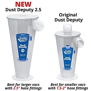Oneida Air Systems Dust Deputy Deluxe Cyclone Separator Kit with Caster Mounts and Clear Collapse-Proof Bucket for Wet/Dry Shop Vacuums (DD Deluxe 5-Gal)