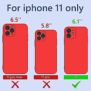 ZYX Red iPhone 11 Case - Shockproof Slim Fit Silicone TPU Soft Rubber Cover Protective red Bumper for iPhone 11 red, Case for Apple iPhone 11 for Boys Girls Woman Man｛6.1inch｝ (Red)