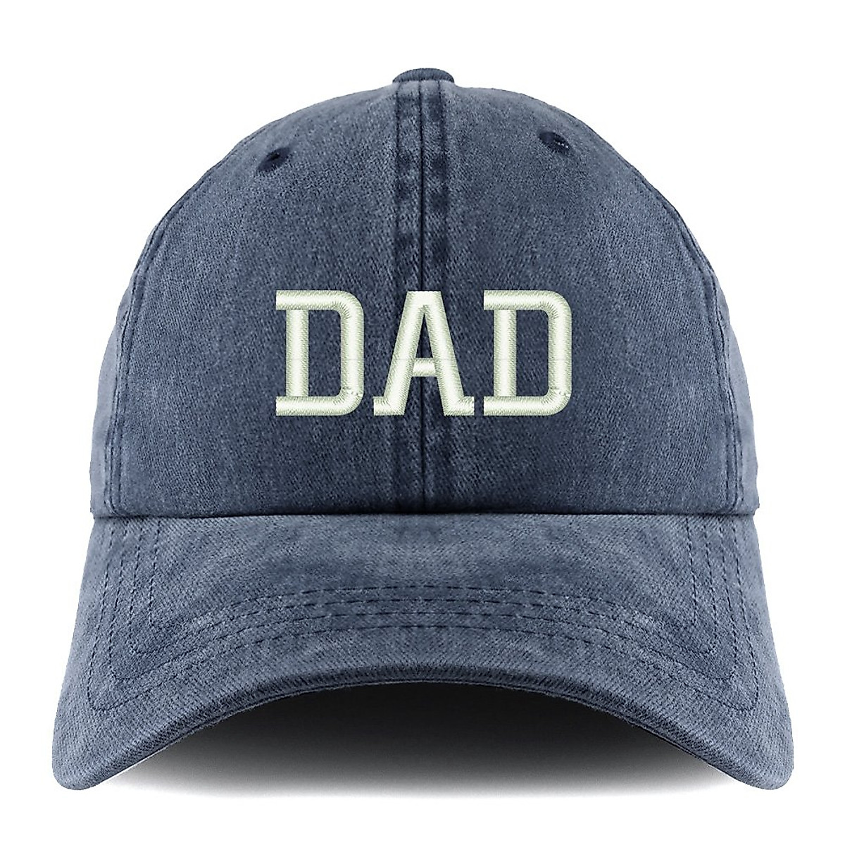 Trendy Apparel Shop Dad Embroidered Pigment Dyed Unstructured Cap - Navy