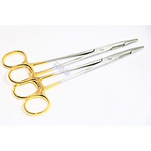 LOT of 5EA Olsen HEGAR Needle Holder Forceps 7" (17.80cm) with Tungsten Carbide Inserts Serrated (CYNAMED)