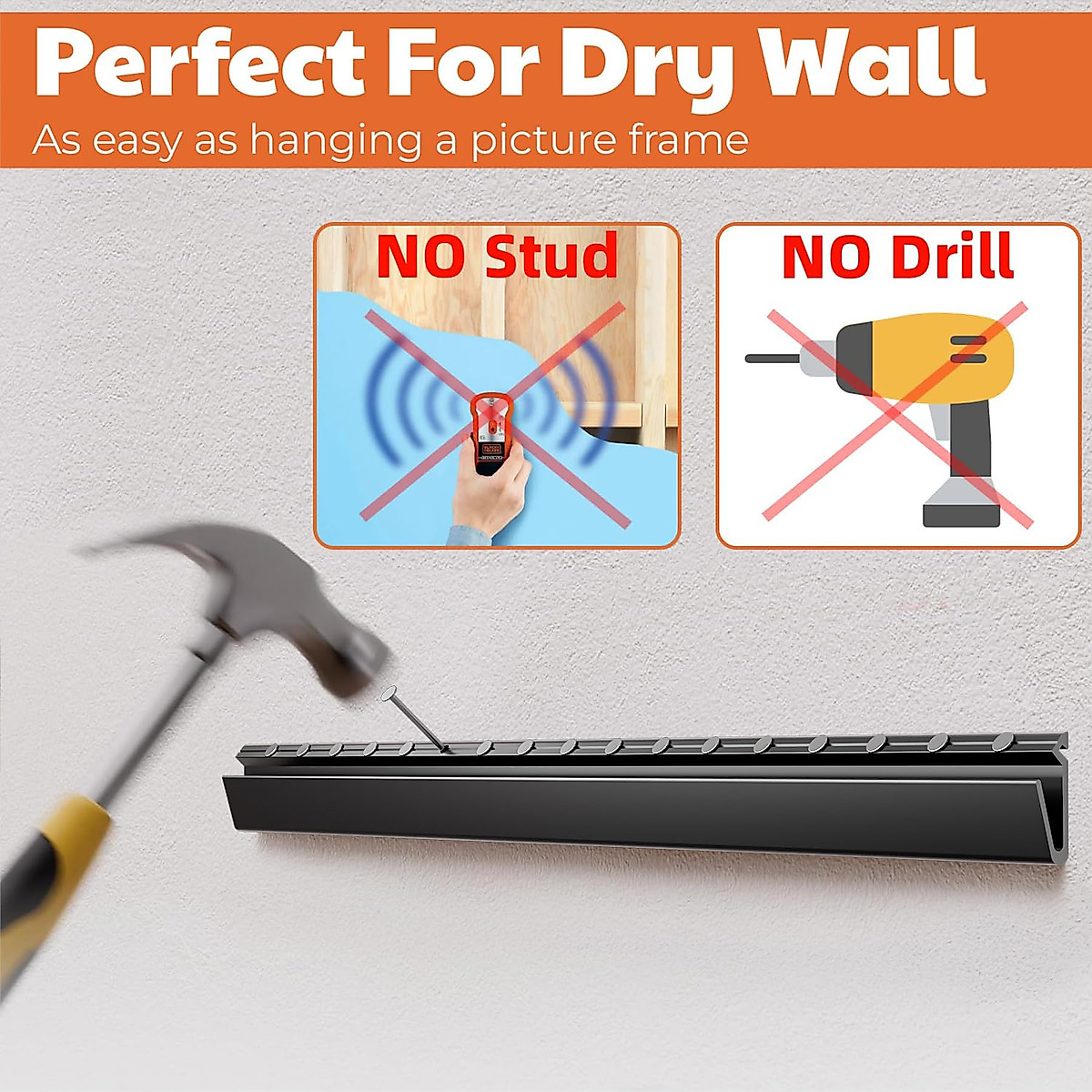 Fulifix No Drill TV Mount for 32-75 Inch TVs, No Stud TV Wall Mount, Studless TV Wall Mount Holds up to 150 lbs, Easy Installation with Bubble Level