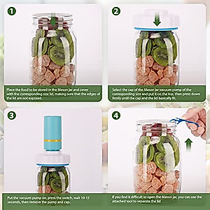 Electric Mason Jar Vacuum Sealer Kit, Foodsaver Vacuum Sealer Machine for Jars, Food Storage Vacuum Saver Can Sealer for Wide And Regular Mouth