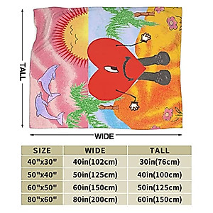 Throw Blankets Bad Cute Bunny Blanket Bedding Blankets Sofa Blankets Flannel Blankets Air Conditioning Blanket Multicolor 50inchx40inch