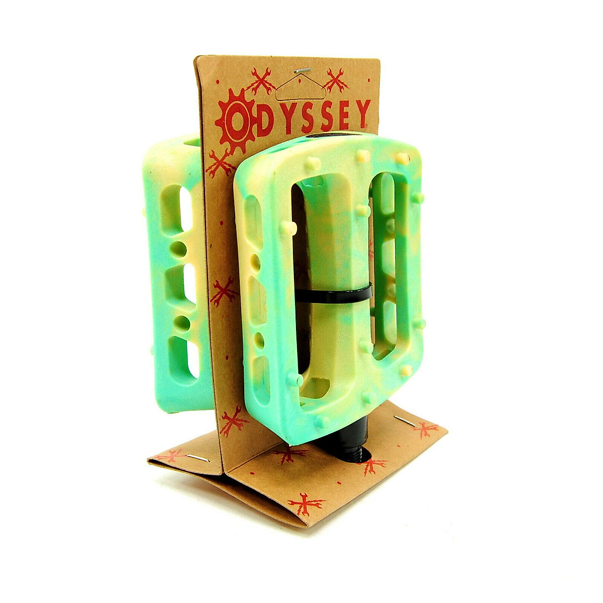 Twisted Pro PC BMX Bicycle Pedals Platform 9/16" Sherbert Swirl Green