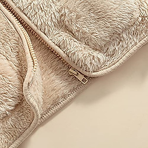 Tiacham Toddler Baby Girl Boy Vest Fall Winter Clothes Sherpa Waistcoat Sleeveless Outerwear Kids Jacket (White, 18-24 Months)