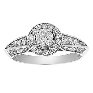 Vir Jewels 3/4 cttw Diamond Wedding Engagement Ring 14K White Gold Halo Prong Set Bridal Size 6