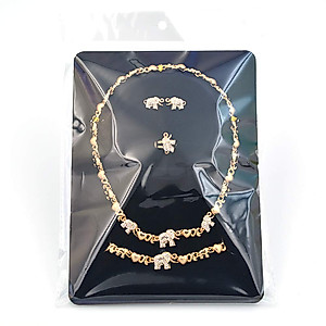 Giffor African Elephant Rings 14K Animal Jewelry Sets For Women Bracelets Bangle Gold Filled Earrings Necklaces Gifts Friendship