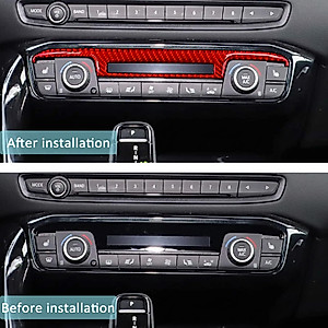 Agulier Compatible with Air Conditioner Switch Trim Panel Carbon Fiber Protection Frame Sticker Interior Accessories Decoration for Toyota Supra GR A90 A91 MK5 2019-2022(Red)