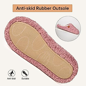 EverFoams Womens Slip On Home Slippers Soft Memory Foam House Slippers for Ladies Indoor (7-8, Pink)