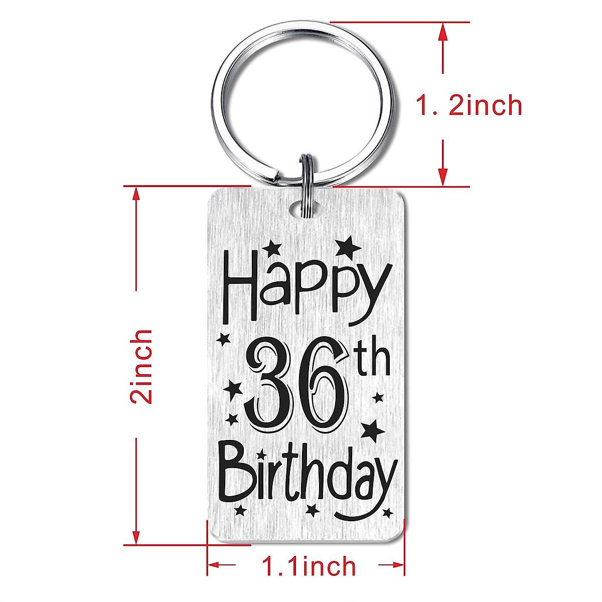 HYHYDHP 36th Birthday Gifts for Women Men, Happy 36 Year Old Birthday Keychain, 36 Yr Bday Presents Ideas
