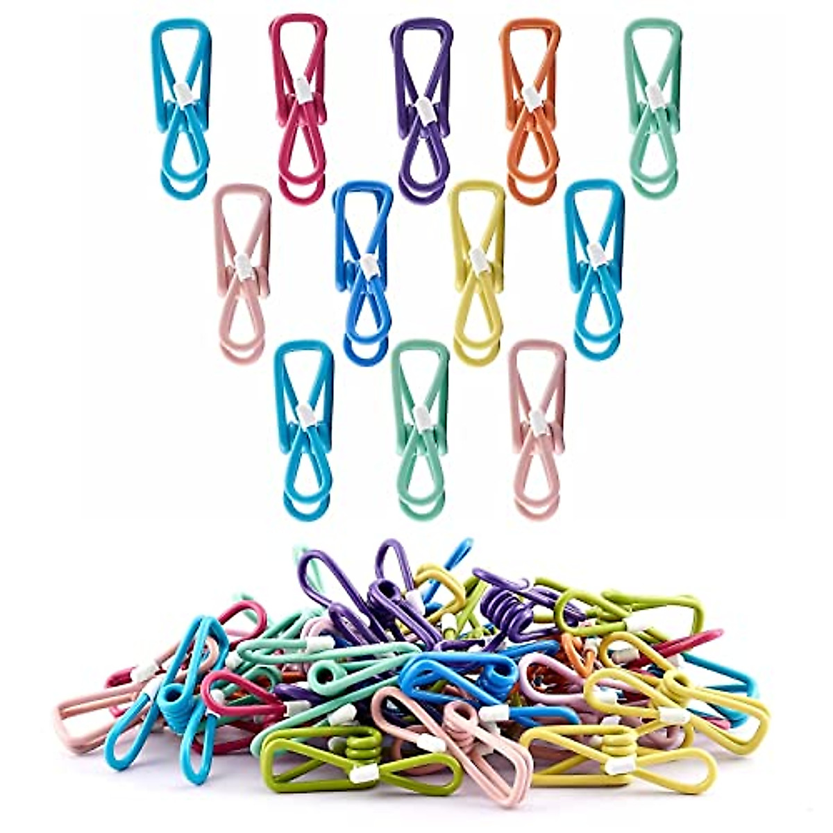 Zalduig Chip Clips，30PCS PVC Coated Material Food Packaging Clip, Clips Bag Clips，Bag Clips，Clips for Package，Chip Clip，Clothes Pins（Mixed Colors 30pcs） ,11.5 x 4.72 x 1.06