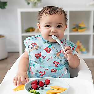 Bumkins Disney Bibs for Girl or Boy, SuperBib Baby and Toddler for 6-24 Months, Essential Must Have for Eating, Feeding, Baby Led Weaning, Mess Saving Waterproof Soft Fabric, 3-pk Princess Magic