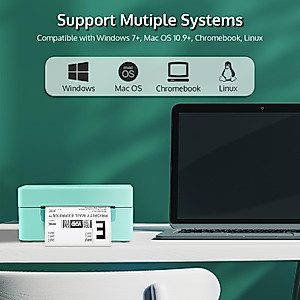 OFFNOVA Shipping Label Printer, 4x6 Label Printer for Shipping Packages, High Speed USB Thermal Printer, Supports ShipStation UPS FedEx Ebay (USB Version)