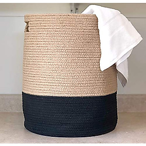 Woven Rope Storage Basket | 19" Tall Jute Basket for Blankets, Kids Toys, & Baby Nursery Clothes | Designed by Chloe and Cotton