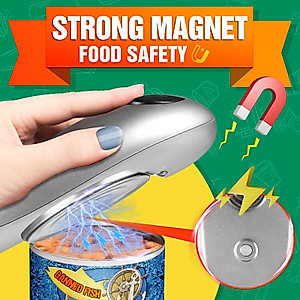 No Sharp Edges Electric Can Opener Automatic Opens Most of Cans,One Touch Switch with Ergonomic Design,Electric for Kitchen,Best Kitchen Gadget,Arthritis and Seniors