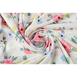 Crib Fitted Sheets 2 Pack Set for Baby Girl Soft Stretchy Jersey Knit Baby Sheet for Standard Crib and Toddler Mattress, Pink Floral