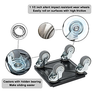 Thuipwroen Furniture Movers set of 4, Enhanced Furniture Dollies with Furniture Lifter for Moving Heavy Furniture, Bearings in Rubber Wheels Center 880 lbs Capacity