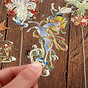 Vintage Metal Bookmark,Chinese Style Bookmark Creative Metal Hollow Brass Bookmark, for Women Men Readers(Dragon)