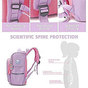 Maod Preschool Girls Backpacks for Kids Elementary School Backpack Suitable For 4-8 Years Old (Purple)