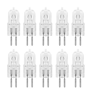 10 Pack GY6.35 12 Volt Clear Dimmable T4 Q35/GY6.35/CL/12V 35 Watt 35W Halogen Light Bulb Under Cabinet Type JC Lighting Kitchen Low Voltage Landscaping Lighting Fixture Landscape G6.35 12V Bi-Pin
